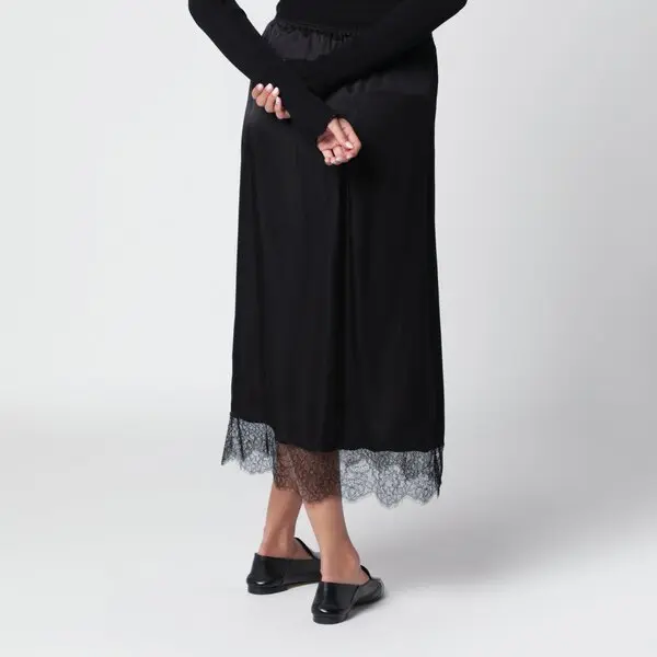 ANINE BING Shelby Silk Satin Skirt