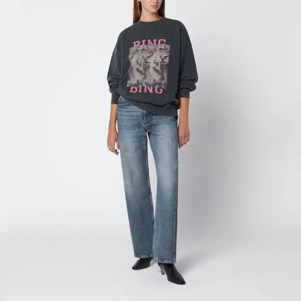 ANINE BING Washed Miles Tiger Bing Cotton Sweatshirt