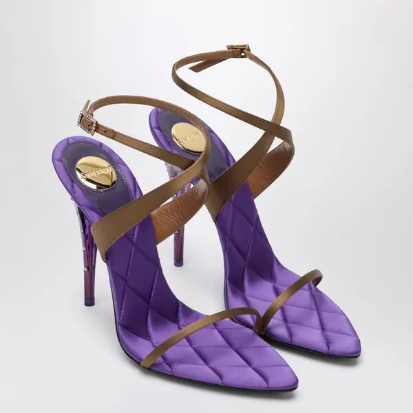 Saint Laurent Cognac-colored Ivresse Sandals In Crêpe Satin - Brown