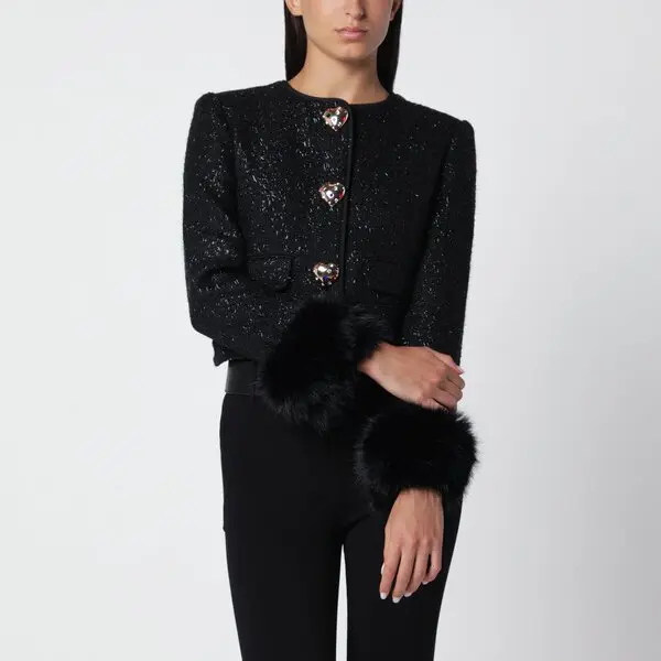 SELF-PORTRAIT Metallic Bouclé Jacket