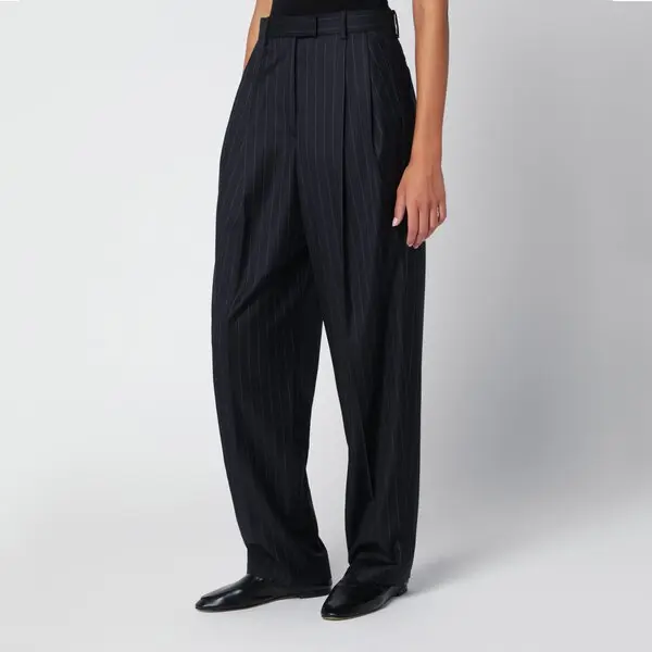 Givenchy Navy Pinstripe Wool Trousers
