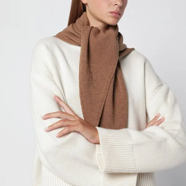 Chloé Iconic Camel Wool Triangle Scarf