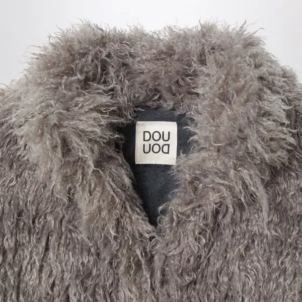 DOUUOD Taupe Faux Fur-effect Coat