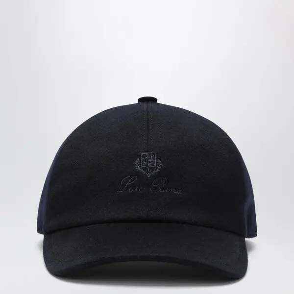 Loro Piana Navy Cashmere Baseball Cap - Blue