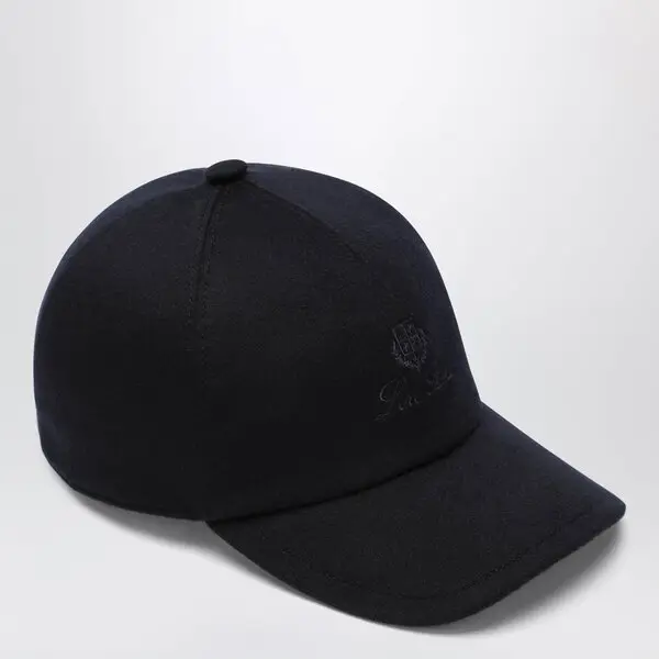 Loro Piana Navy Cashmere Baseball Cap