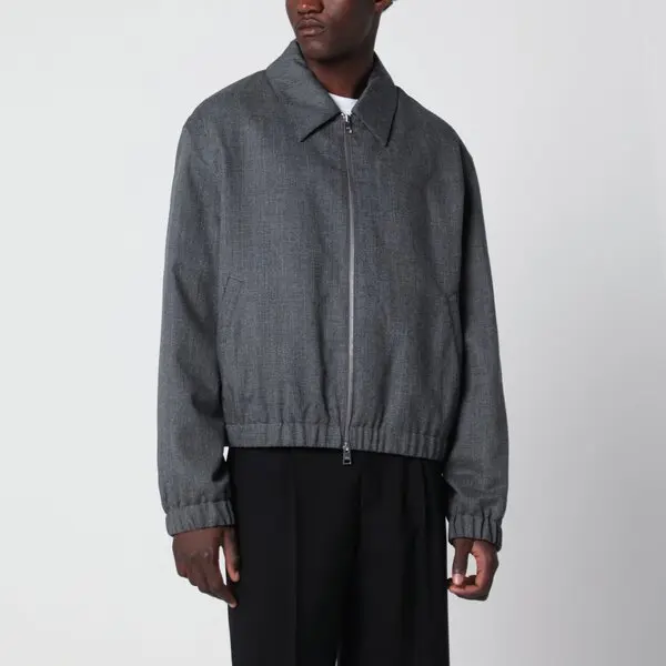 AMI Paris Carbon Padded Jacket In Virgin Wool - Grey