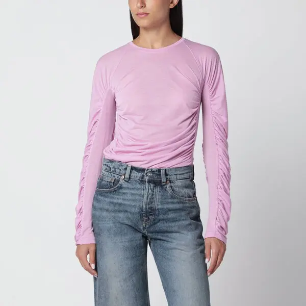 JW Anderson Orchid Top In Cotton-blend Jersey - Pink
