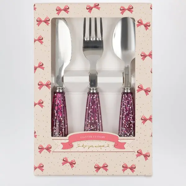 KONGES SLØJD Sparkling Sangria Glitter Stainless Steel Cutlery