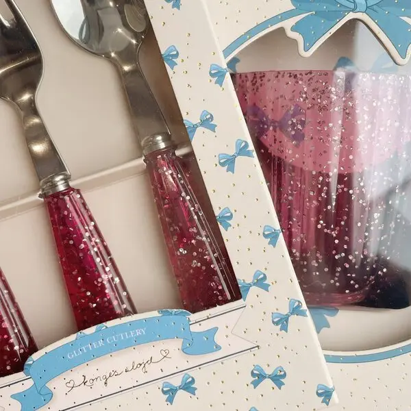 KONGES SLØJD Sparkling Sangria Glitter Stainless Steel Cutlery
