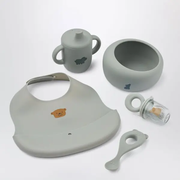 LIEWOOD Blue Mileah Silicone Feeding Set