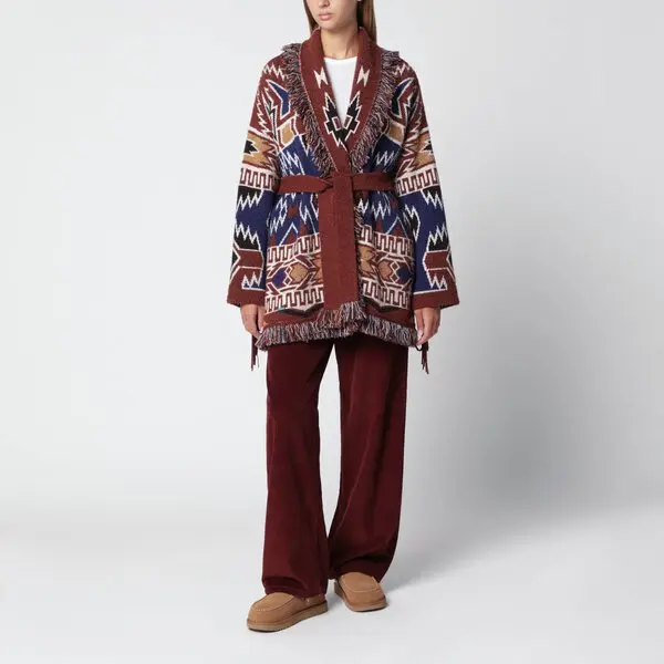 Alanui Amazing Journey Blue Virgin Wool Cardigan