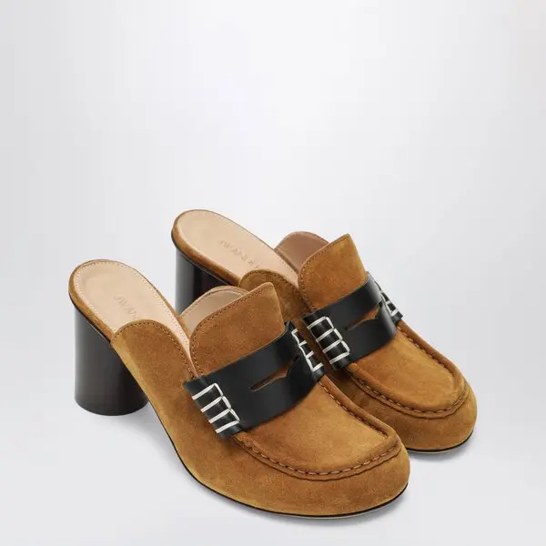 JW Anderson Caramel And Black Leather Heeled Moccasin