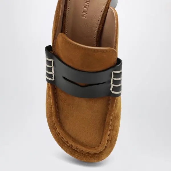 JW Anderson Caramel And Black Leather Heeled Moccasin