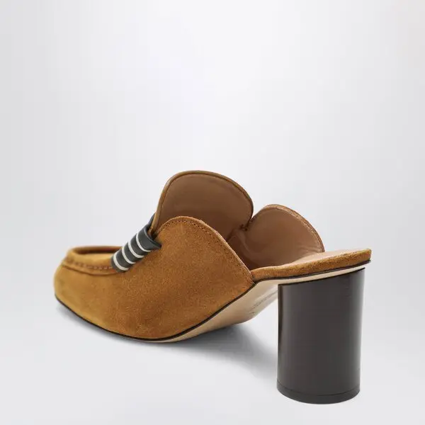 JW Anderson Caramel And Black Leather Heeled Moccasin
