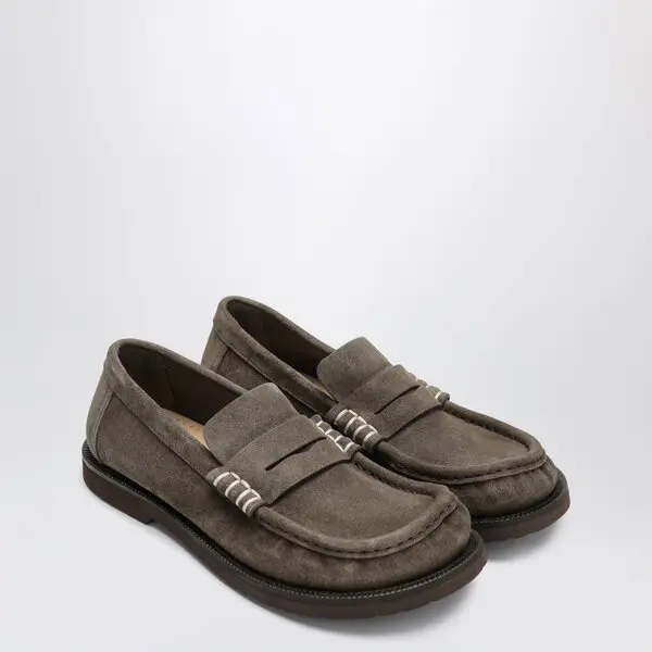 JW Anderson Dark Taupe Suede Loafers - Brown