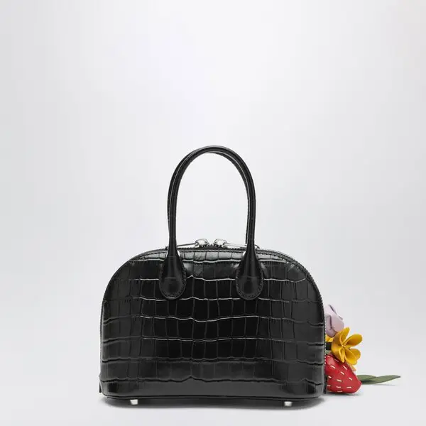 SELF-PORTRAIT Mini Bowling Bag In Embossed Leather