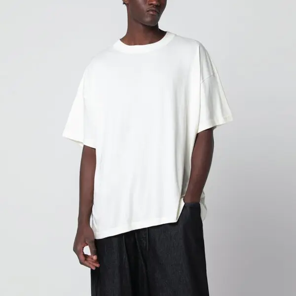 Fear Of God Ivory Essentials T-shirt In Tri-blend Jersey