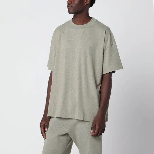 Fear Of God Essentials Seal Heather T-shirt In Tri-blend Jersey - Grey