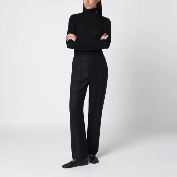 MAISON MARGIELA Straight Navy Virgin Wool Trousers