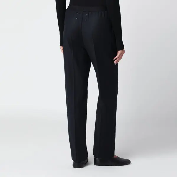 MAISON MARGIELA Straight Navy Virgin Wool Trousers