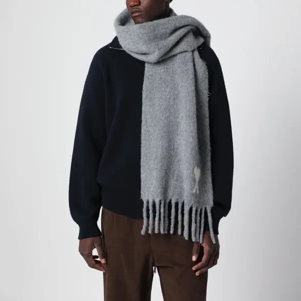AMI Paris De Coeur Scarf - Grey