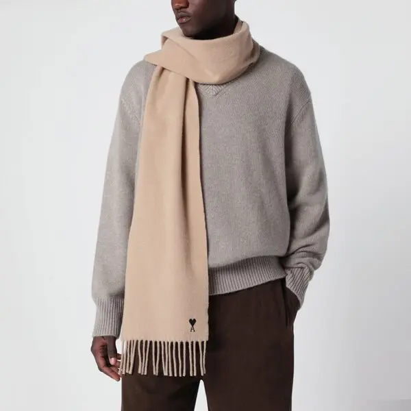 AMI Paris De Coeur Wool Scarf