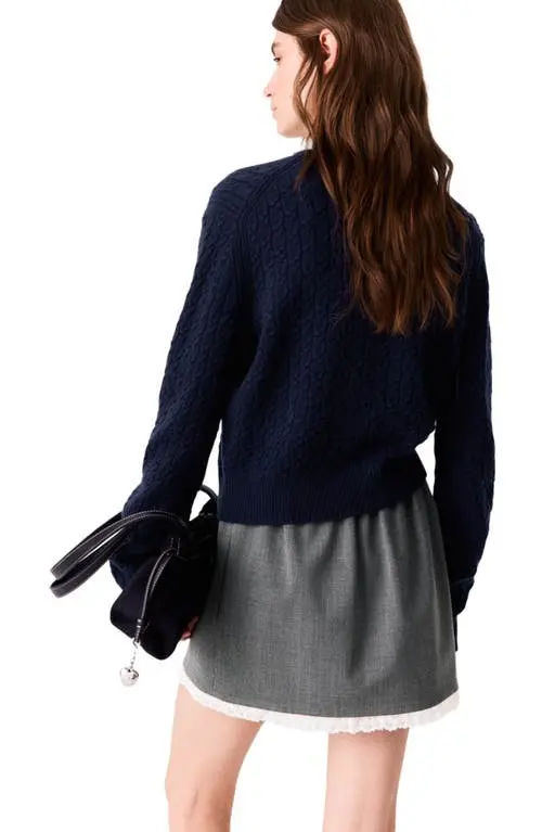 Maje Cardigan With Poplin Collar