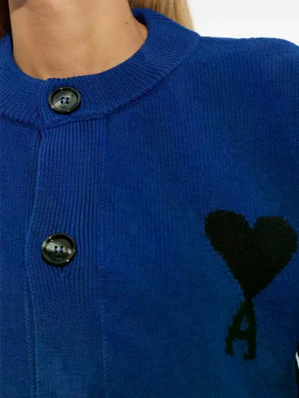 AMI Paris De Coeur Wool Cardigan