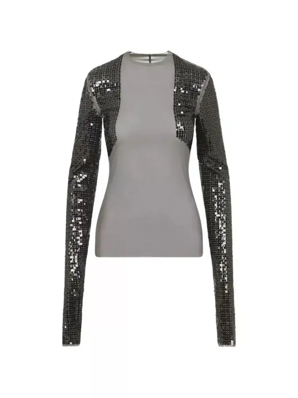Rick Owens Dennis Sequin-embellished T-shirt - Grey
