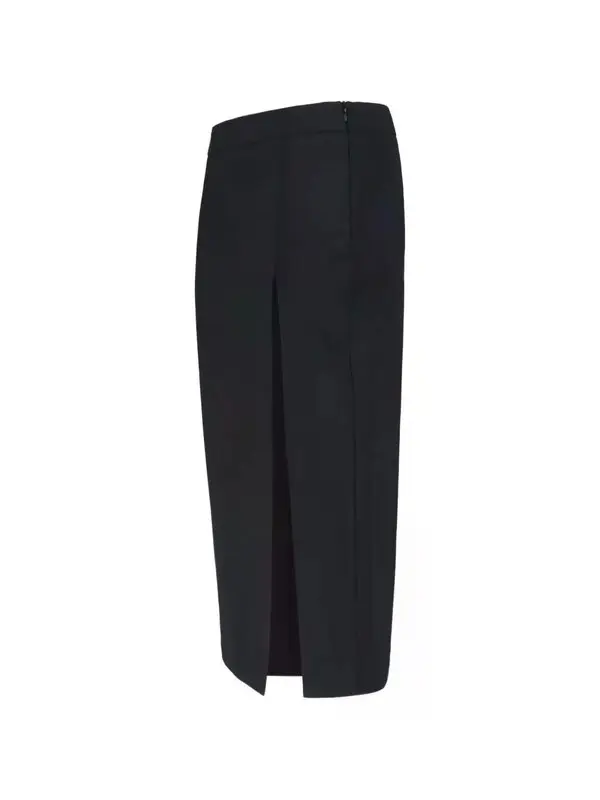 DONDUP Front-slit Canvas Midi Skirt