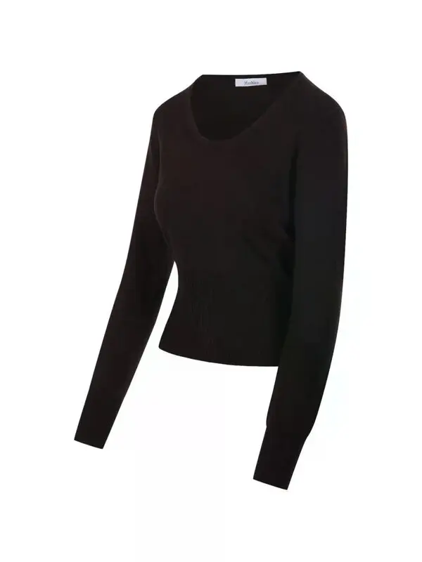 Max Mara Ribbed-knit Scoop-neck Sweater