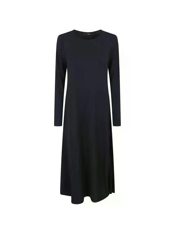 Max Mara Panelled Long-sleeve Midi Dress - Blue