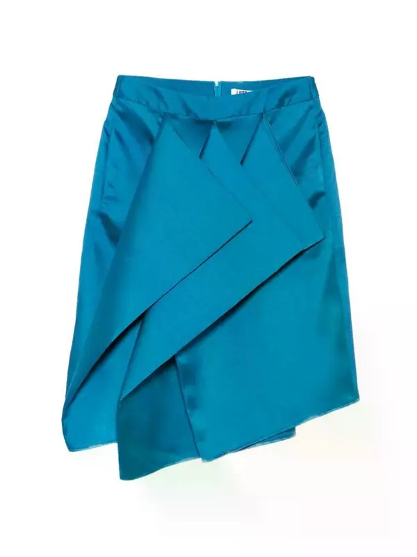 LUTZ HUELLE Fleuron Draped Midi Skirt - Blue