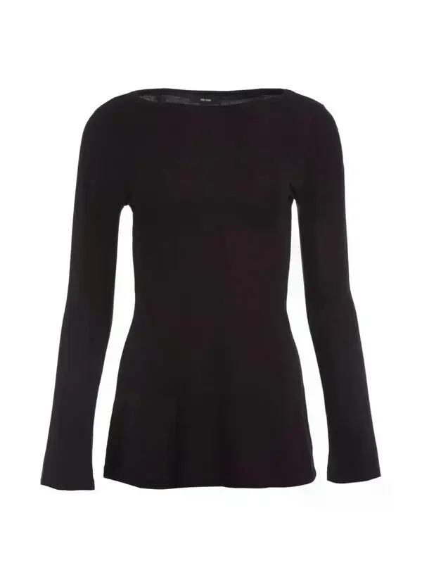 THE PARK Evelyn Boat-neck Long-sleeved T-shirt - Black
