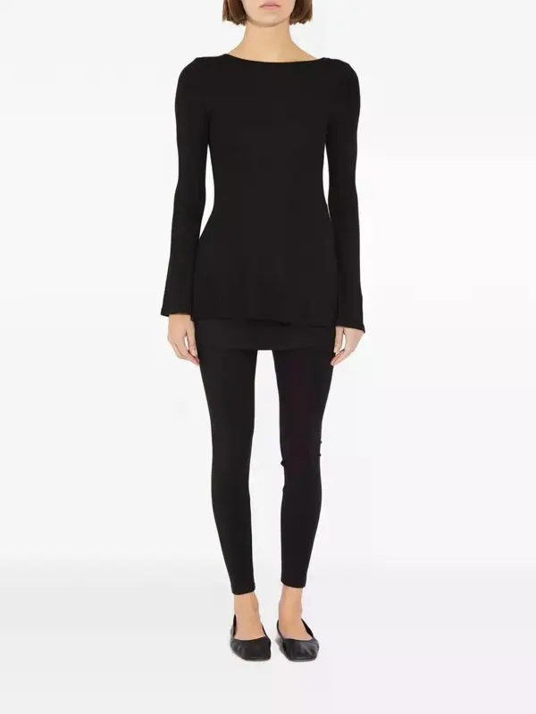 THE PARK Evelyn Boat-neck Long-sleeved T-shirt - Black