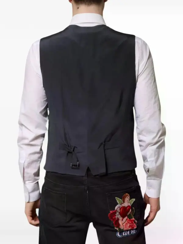 Dolce & Gabbana Checkered-pattern V-neck Waistcoat