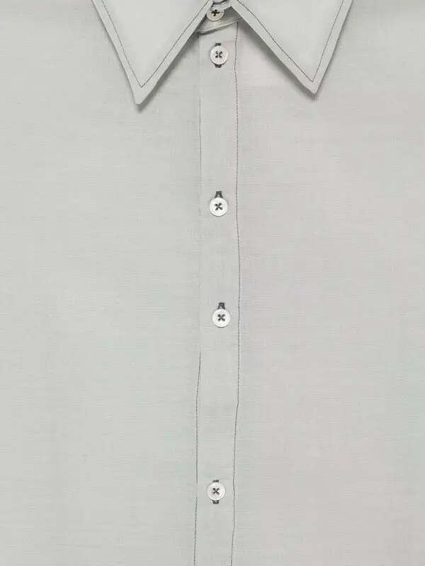 CAMIEL FORTGENS Frayed-edge Long-sleeve Shirt - Grey