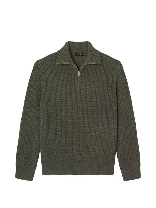 A.p.c. Daniel Trucker Half-zip Sweater