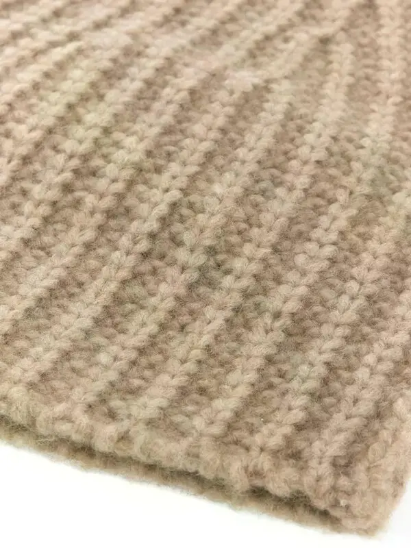 THE ROW Cappuccino Ribbed Beanie Hat