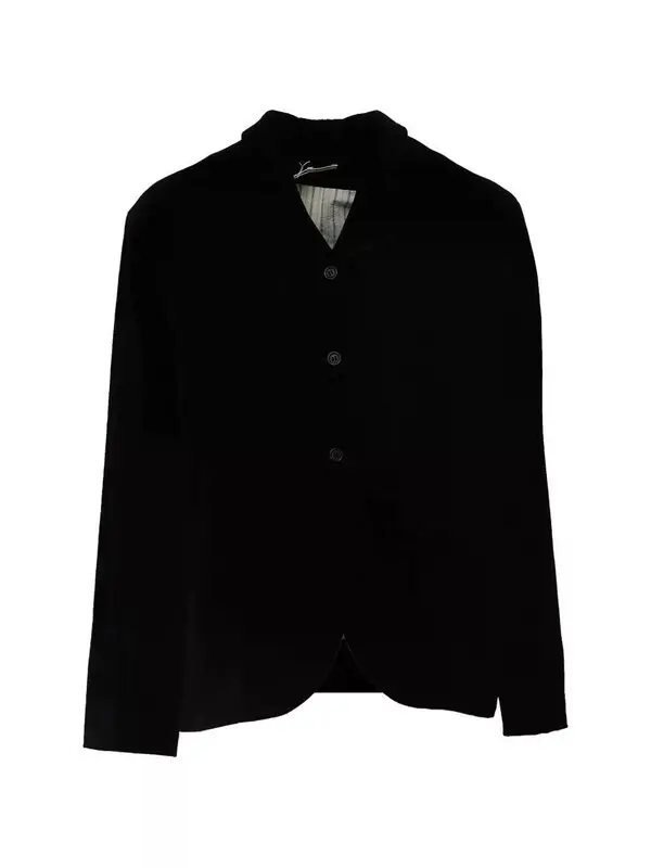 Apuntob Single-breasted Velvet Blazer - Black