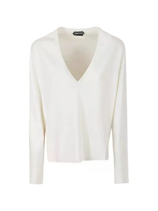 TOM FORD V-neck Drop-shoulder Sweater - Neutrals