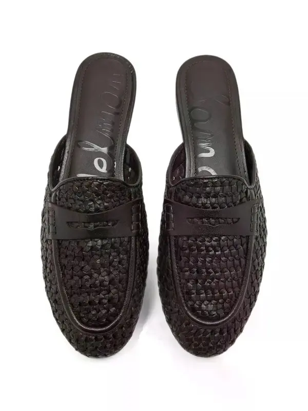 Sam Edelman Tullie Penny-strap Woven Flat Mules - Brown