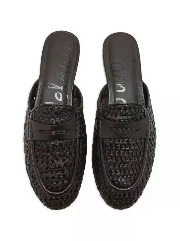 Sam Edelman Tullie Penny-strap Woven Flat Mules - Brown