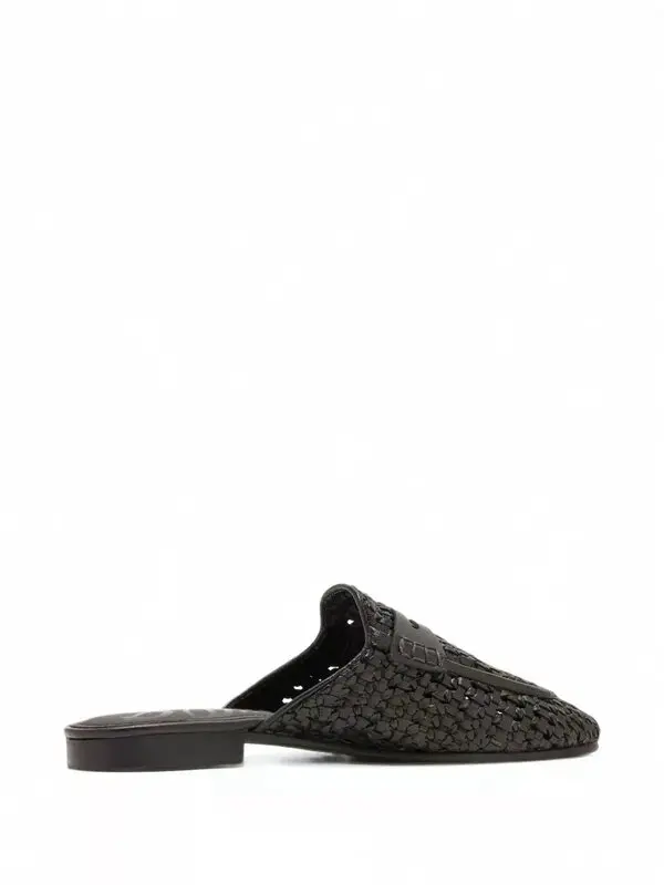 Sam Edelman Tullie Penny-strap Woven Flat Mules - Brown