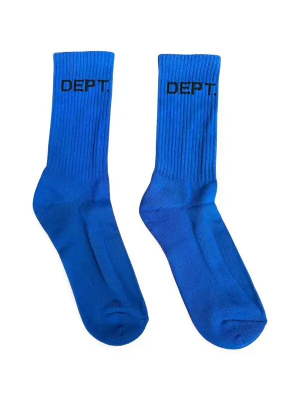 GALLERY DEPT. Logo-intarsia Ribbed Socks - Blue