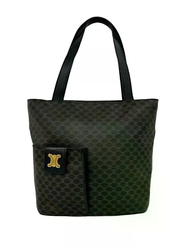 Celine 1997 Macadam Coated Canvas Tote Bag - Brown