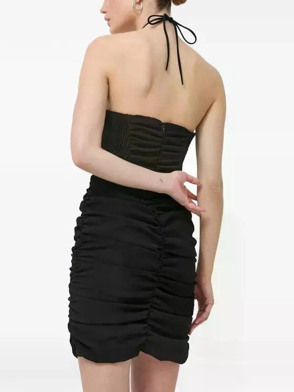 MORGAN X Iris Mittenaere Ruched Halterneck Mini Dress