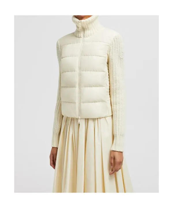 Moncler Zip-up Padded Knit Cardigan
