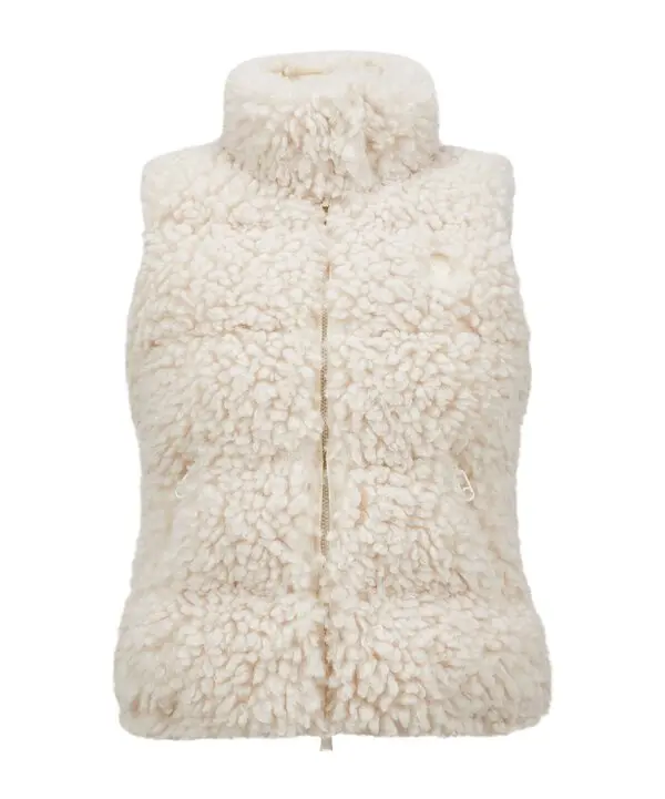 Moncler Wourl Teddy Zip-up Vest - Off-white