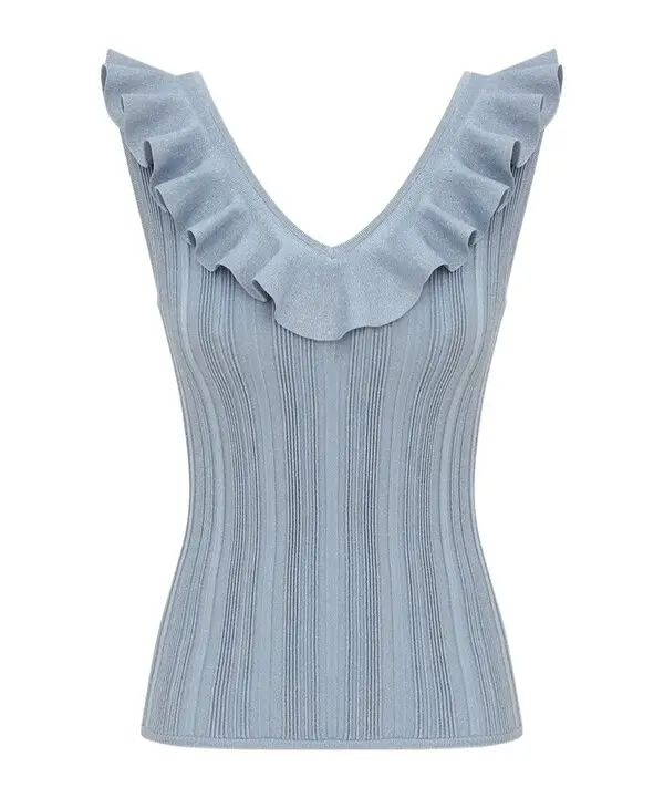 Zimmermann Ruffled Tank Top - Blue